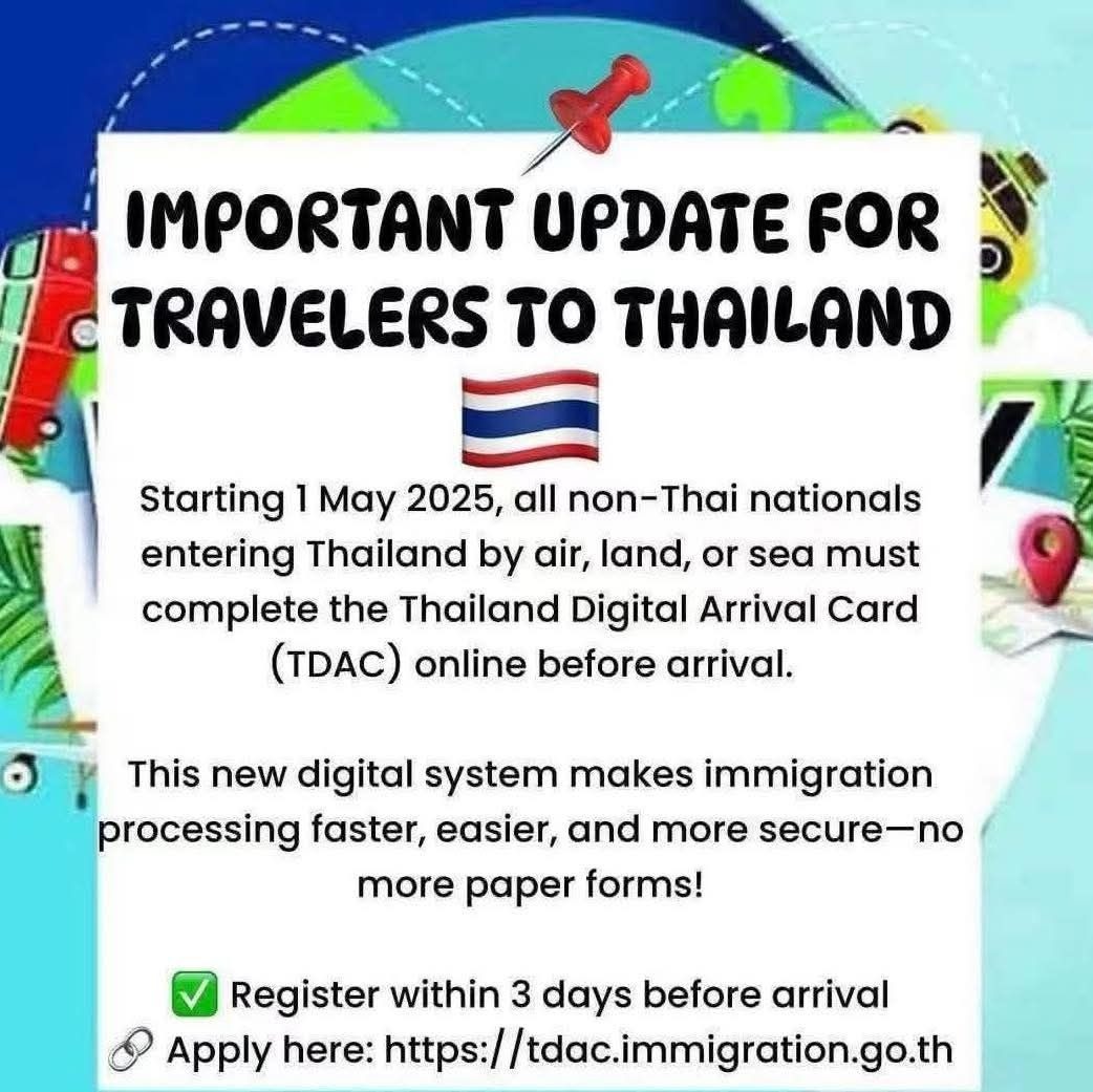 Thailand Digital Arrival Card system set to launch on 1 May 2025 ...
