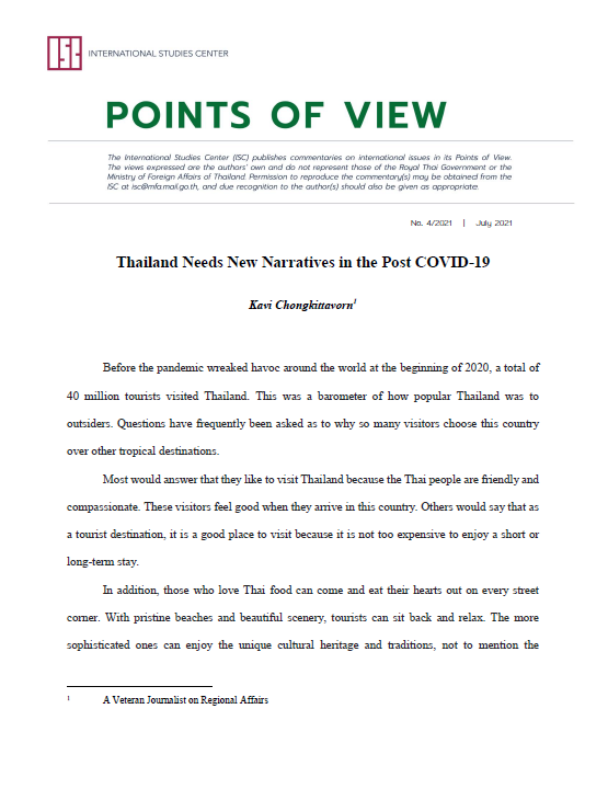Thailand Needs New Narratives in the Post COVID-19 | Kavi ...