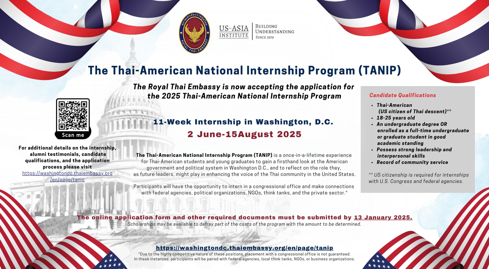 Now Accepting Application - The 2025 Thai-American National Internship ...