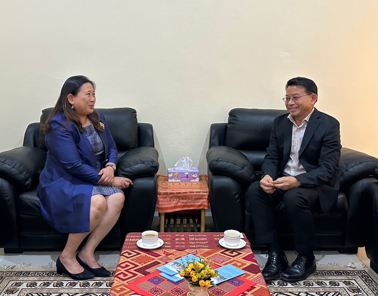 Ambassador Morakot Sriswasdi paid a courtesy call on Mr. Mai Xayawongs ...