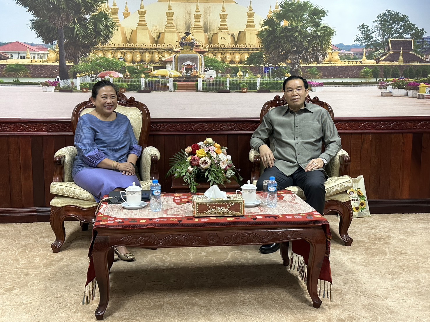 H.E.Ms. Morakot Sriswasdi, Ambassador of Thailand to the Lao PDR, paid ...