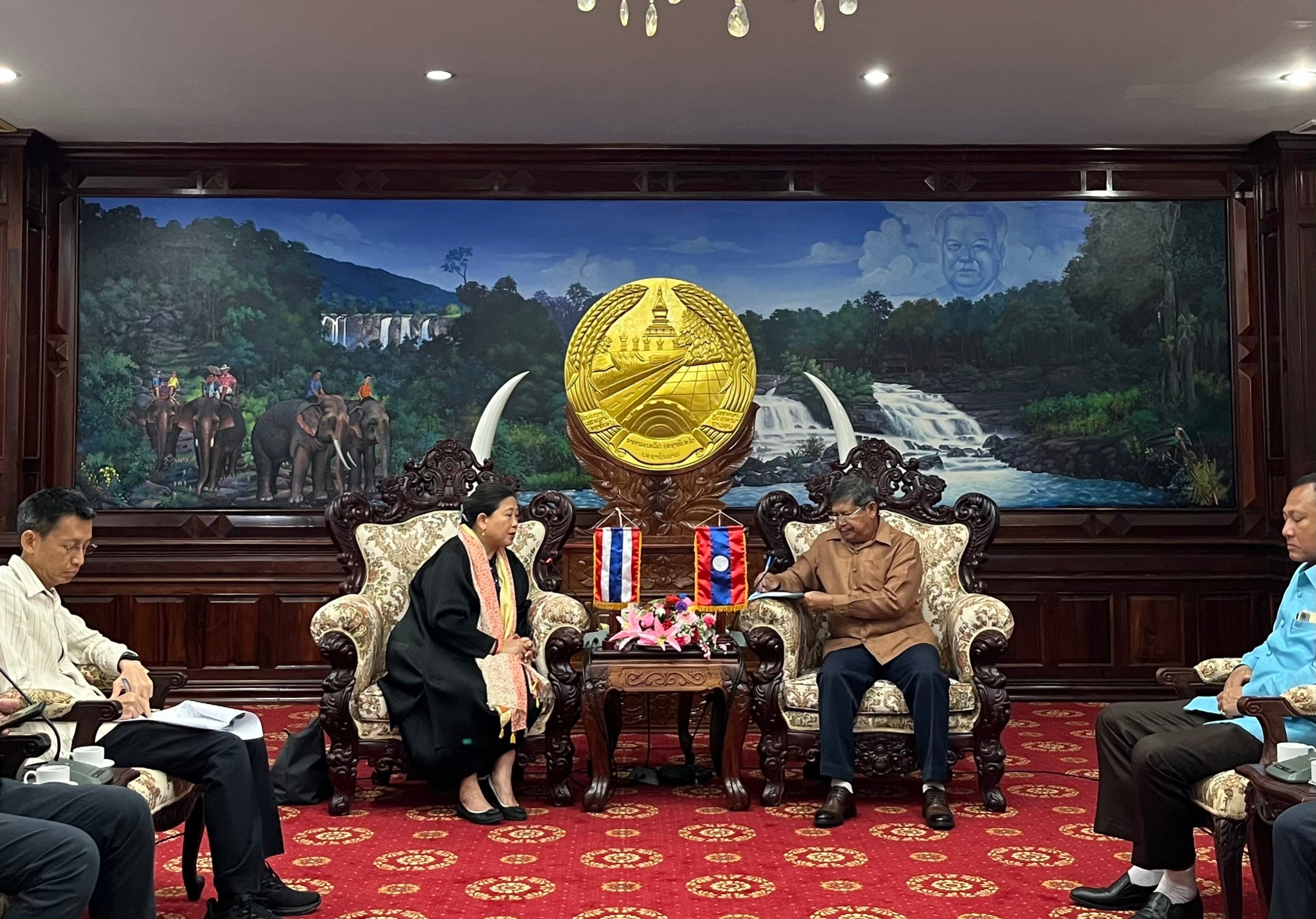 Ambassador Morakot Sriswasdi, Ambassador of the Kingdom of Thailand to the Lao PDR, paid a ...