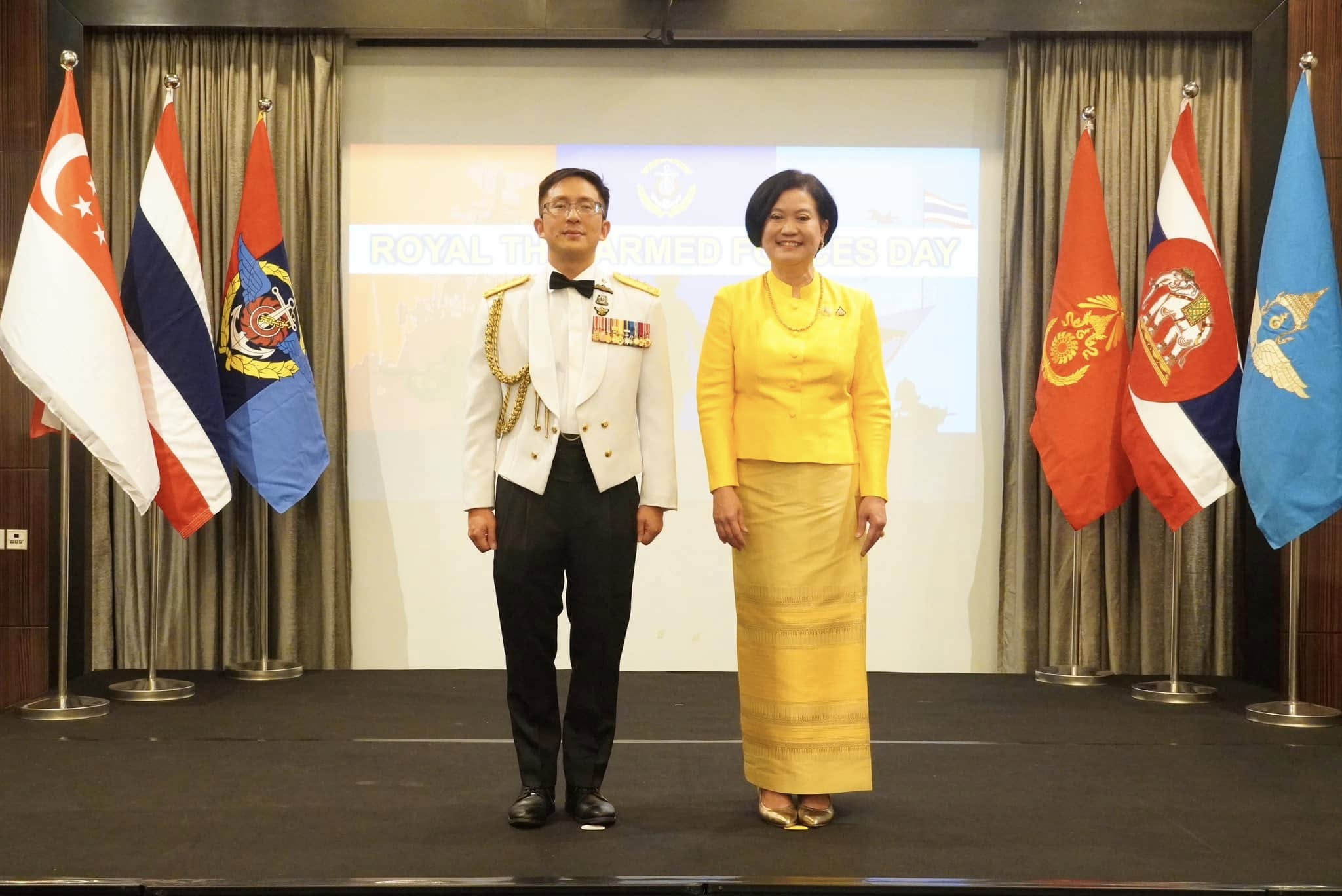Ambassador of Thailand to Singapore, presided over a reception on the occasion of the Royal Thai ...