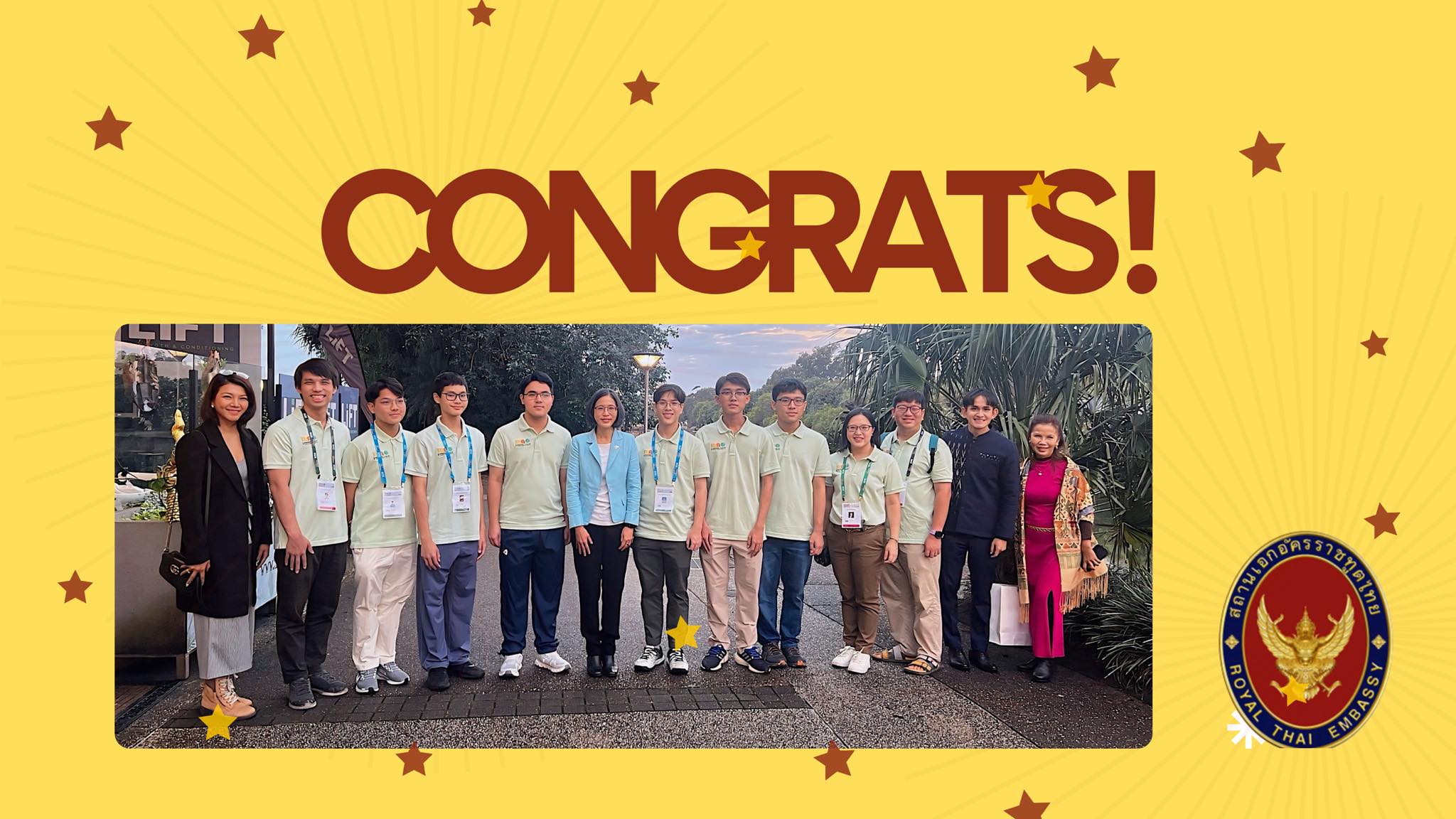 The Royal Thai Embassy extends our sincere congratulations to the 6 Thai students who ...