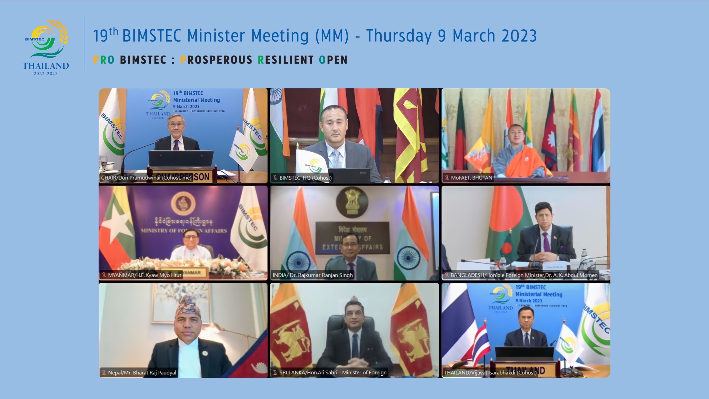 Thailand hosts the 19th BIMSTEC Ministerial Meeting (MM) - กระทรวงการ ...