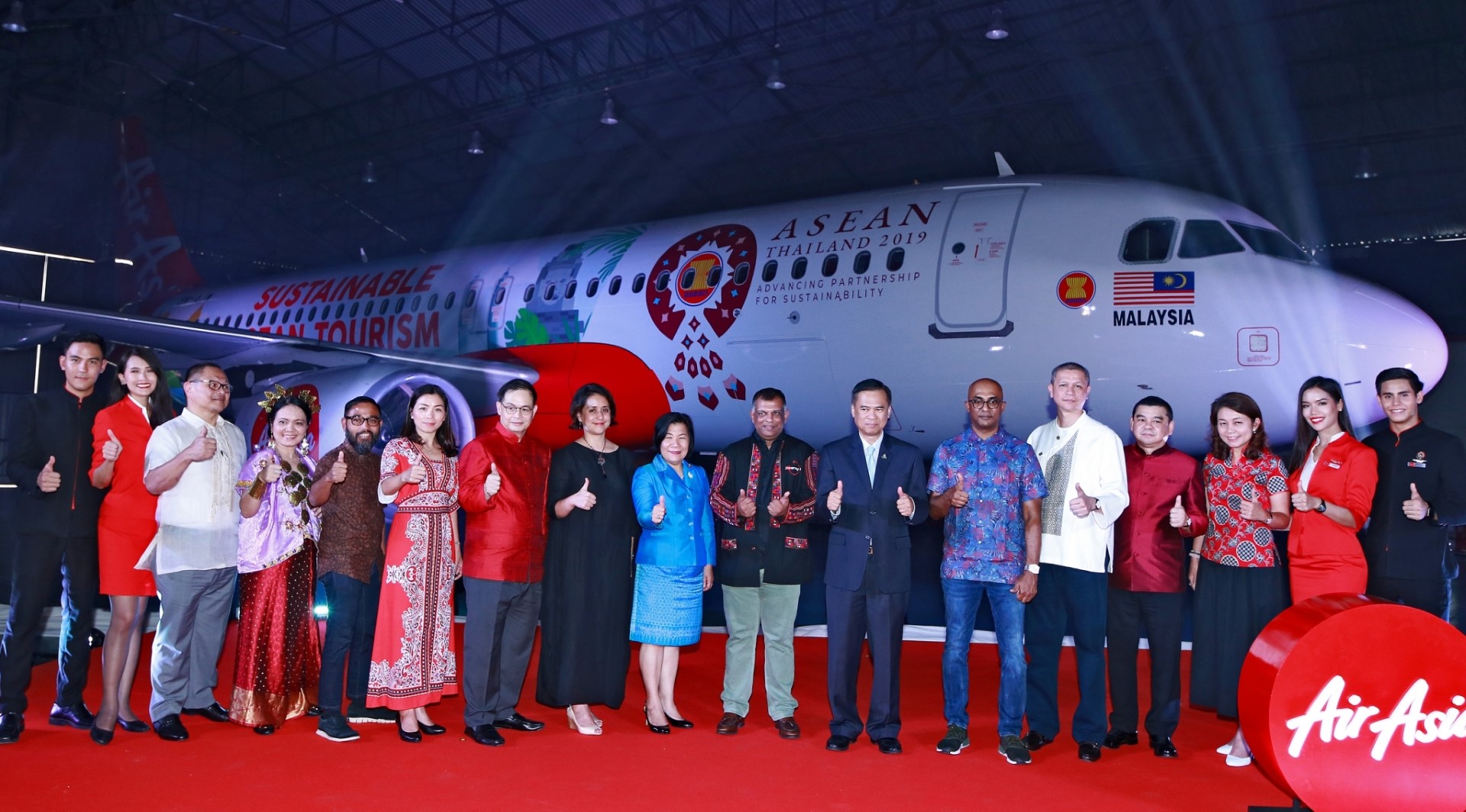 The Launching Ceremony of an AirAsia Aircraft Featuring Thailand’s 2019 ...