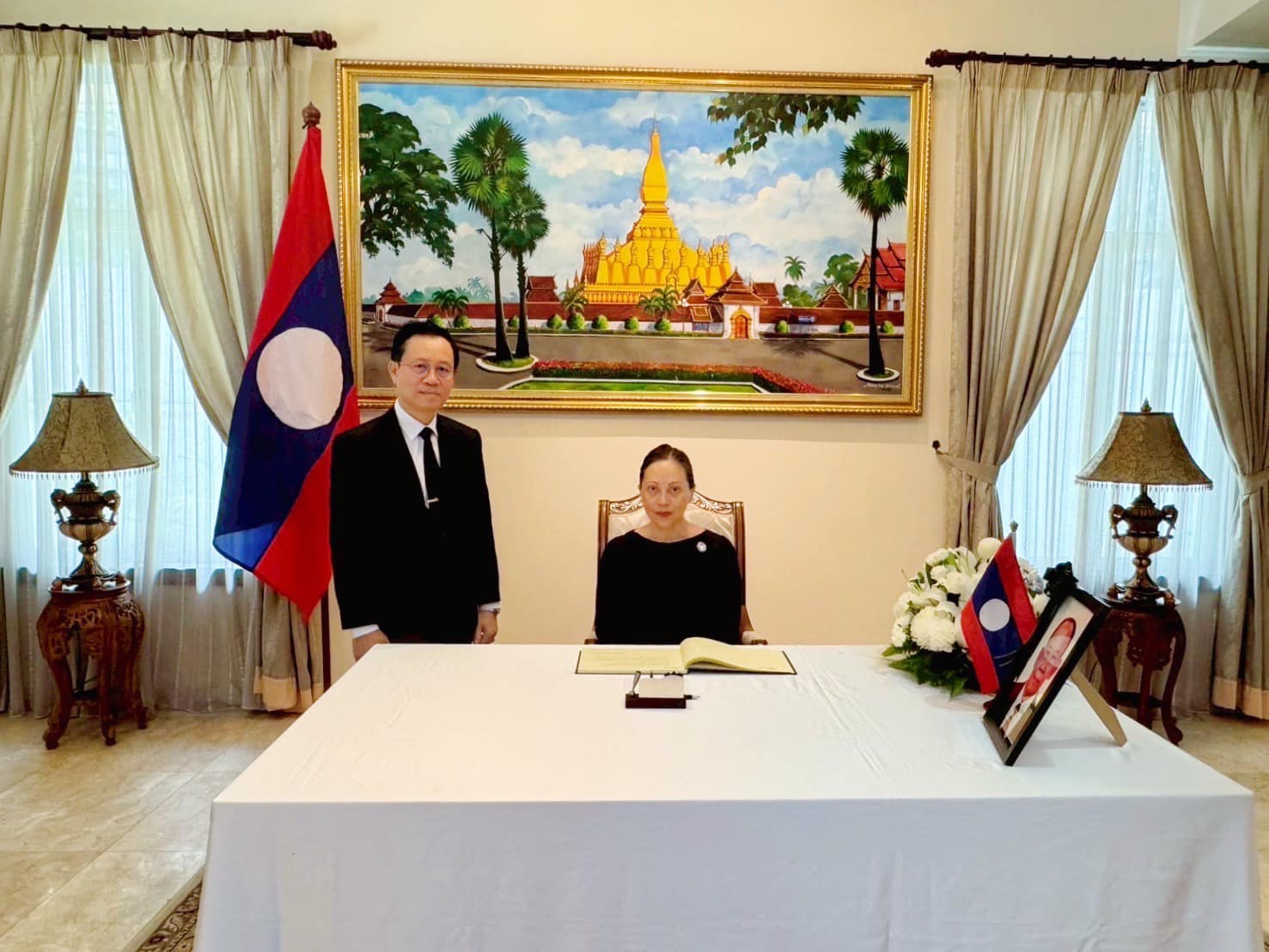 Ambassador signed the condolence book on the passing of General Khamtai ...