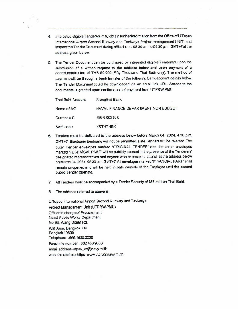 Specific Procurement Notice: Civil Works for the Construction of Second ...