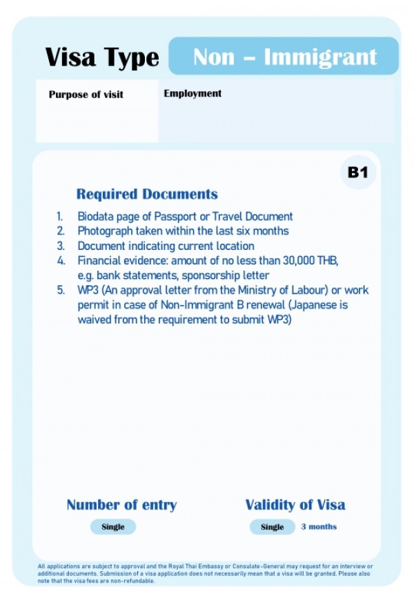 Non-Immigrant "B" Visa (Working) - ROYAL THAI EMBASSY, TEHRAN , IRAN